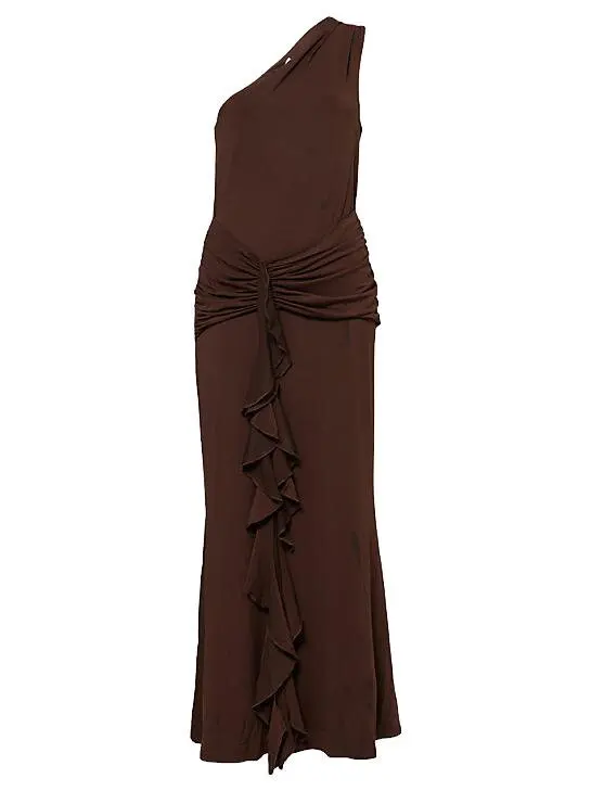 PRETTY LAVISH Celina Draped Maxi Dress - Brown