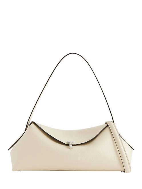 TOTEME T-lock Logo Leather Shoulder Bag - Milk