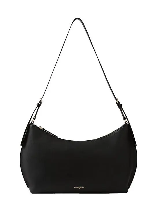 Claudie Pierlot Logo-plaque Leather Shoulder Bag - Black