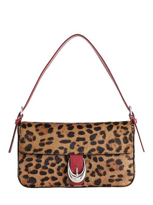 Staud Harlow Leopard Leather Shoulder Bag - Cheetah