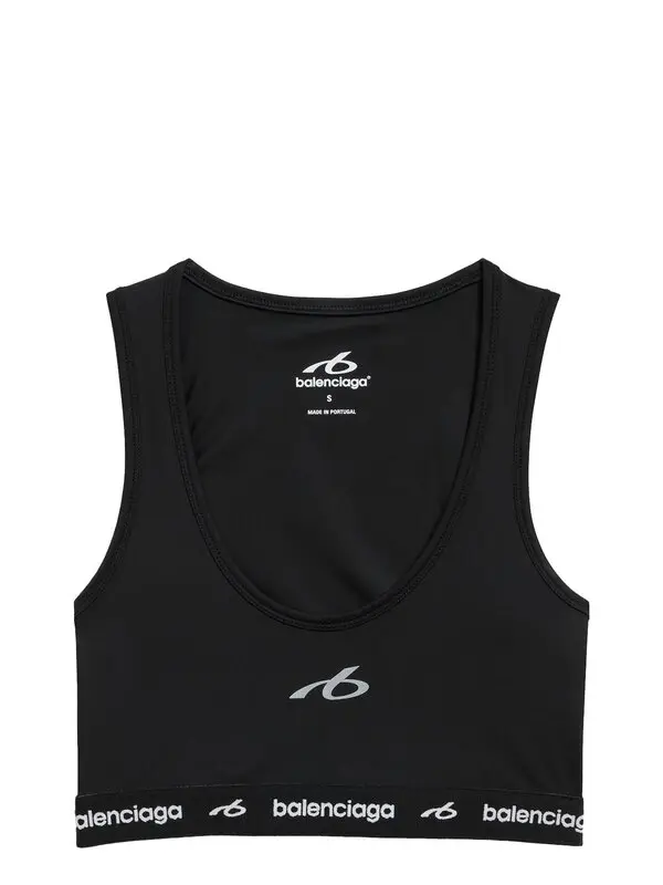 Balenciaga Techwear Bra Top In Technical Fabric - Black