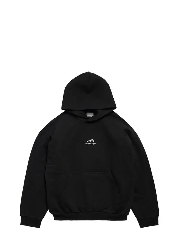 Balenciaga Medium Fit Dry Fleece Hoodie - Black