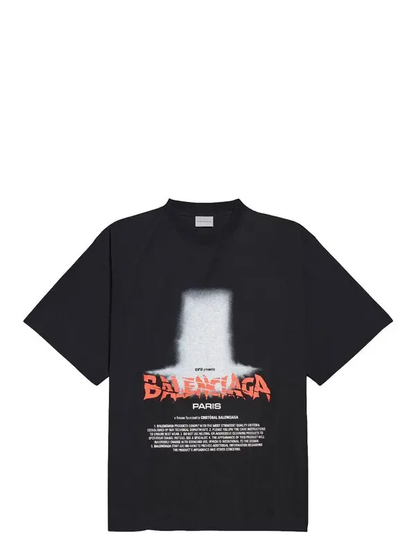 Balenciaga T-shirt The Door Oversize In Jersey Dry - Black