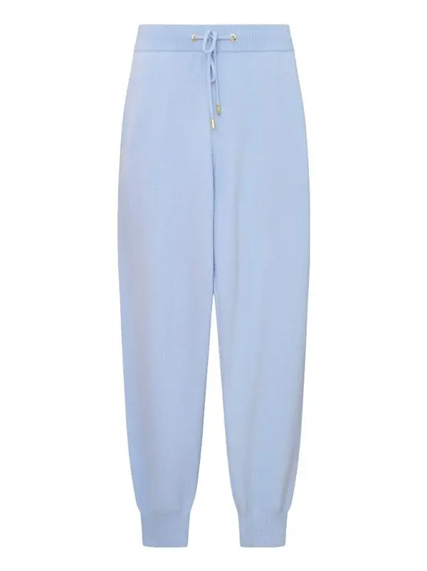LoveShackFancy X Max&moi Wool-cashmere Joggers - Ciel