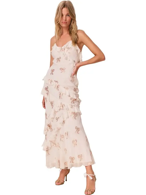 LoveShackFancy Secret Crush Rialto Maxi Dress - Chantilly Shimmer