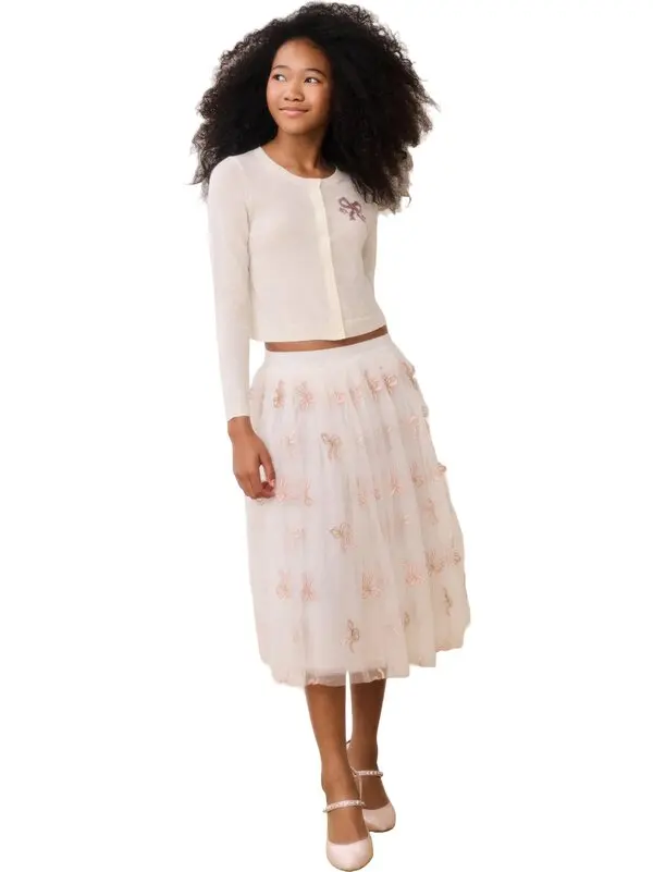 LoveShackFancy Kina Secret Crush Midi Skirt - Chantilly