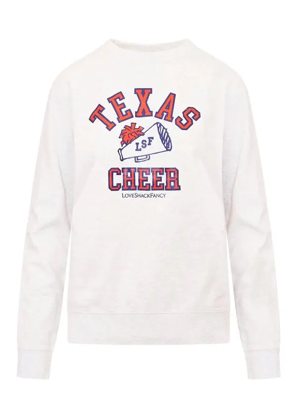 LoveShackFancy Texas Cheer" Pullover Sweatshirt - Grey