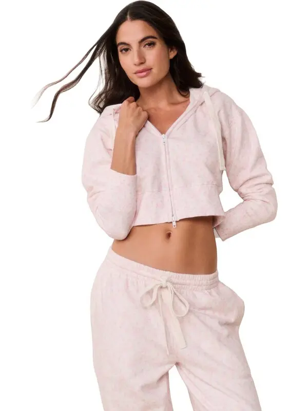 LoveShackFancy Arienne Cropped Hoodie With All-over Print - Chantilly