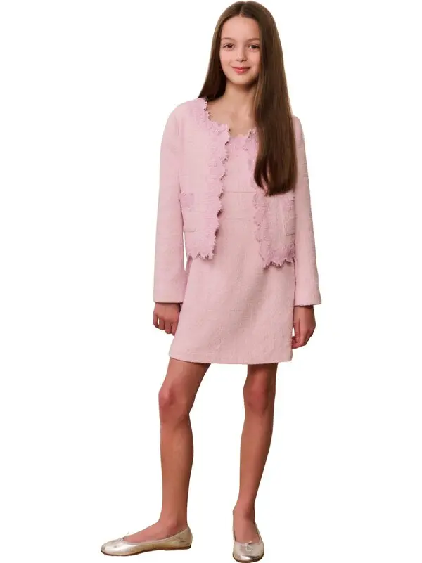 LoveShackFancy Tween Lace Tweed Erina Jacket - Pink