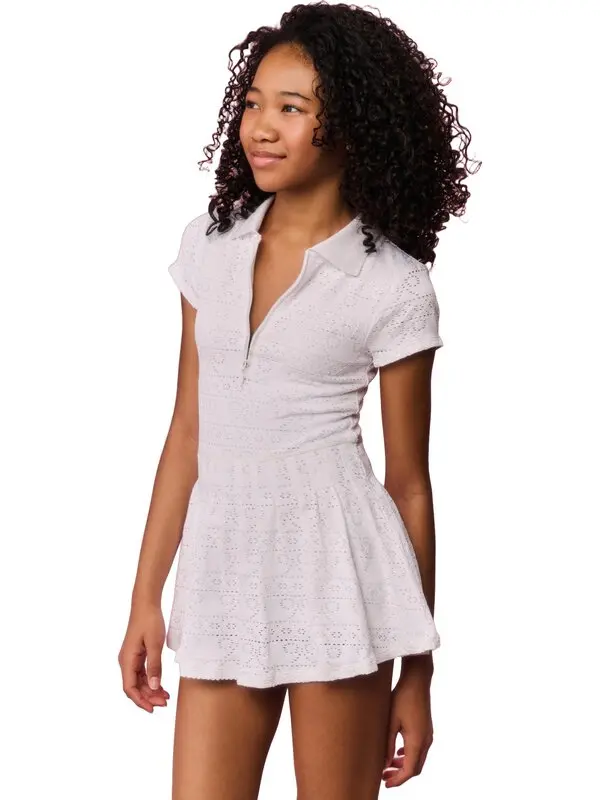 LoveShackFancy Tween Courtley Eyelet Active Dress - White