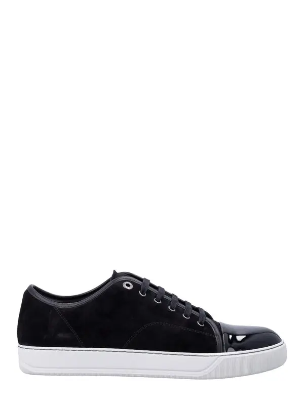 LANVIN Dbb1 Low-top Leather Sneakers With Gloss Cap Toe - Nero