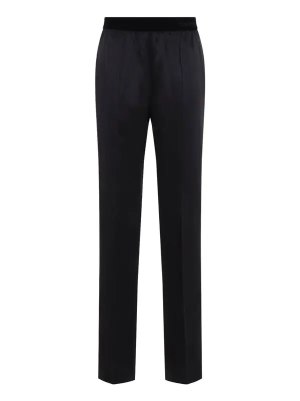 TOM FORD Silk Satin Pajama Pants With Stretch - Black