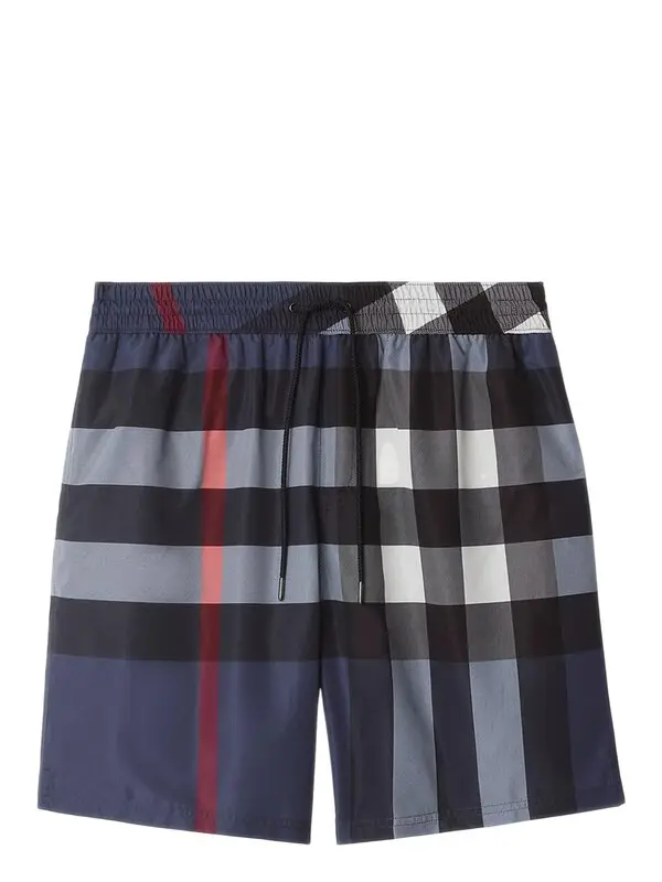 Burberry Relaxed Fit Drawstring Tech Shorts With Mesh Lining - Blu