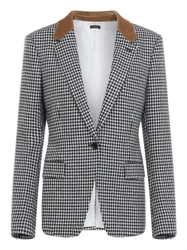 TOM FORD Cashmere Single-breasted Houndstooth Blazer - Black