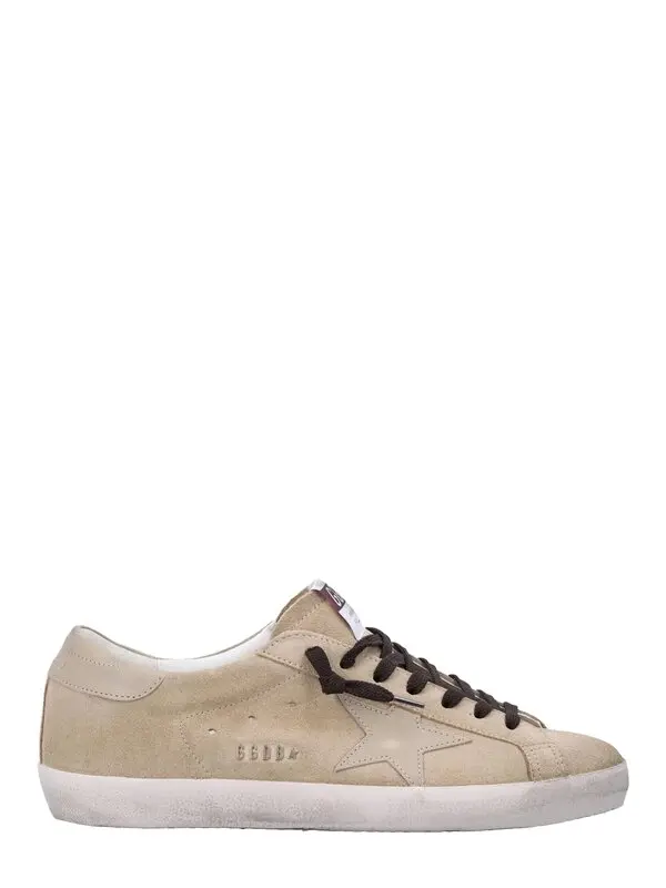 GOLDEN GOOSE Lace Up Low Top Sneakers - Beige