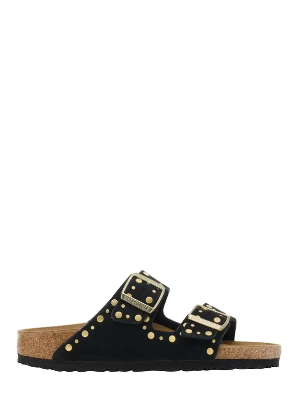 BIRKENSTOCK Classic Comfort Sandals With Stud Embellishments - Black