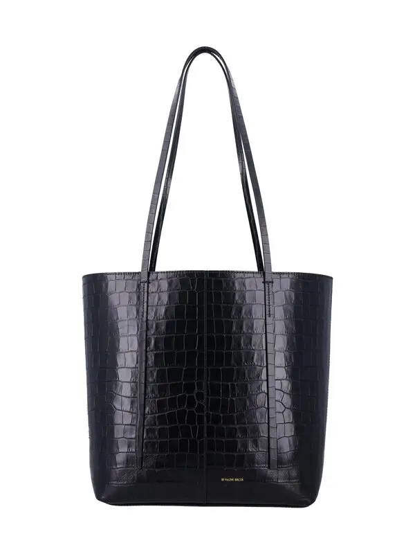 BY MALENE BIRGER Abilso Embossed Leather Tote Bag - Nero