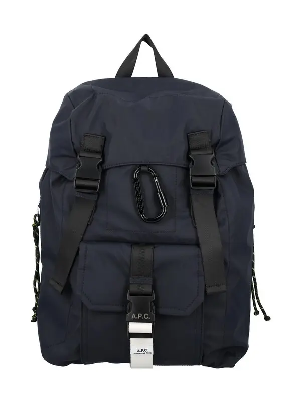 A.p.c. Nylon Backpack With Drawstring Closure - Blu