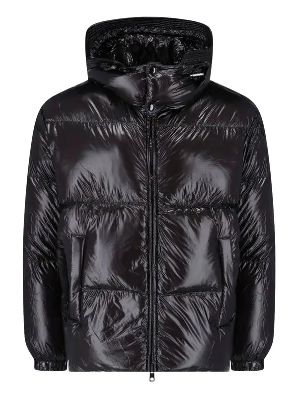 DIESEL® Hooded Quilted Puffer Jacket - Black