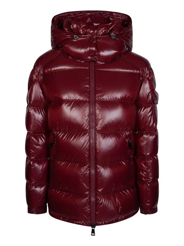 Moncler Quilted Hooded Down Jacket - Rosso