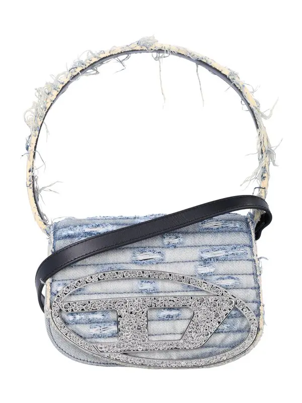 DIESEL® Mini Crystal-logo Denim Shoulder Bag - Blu