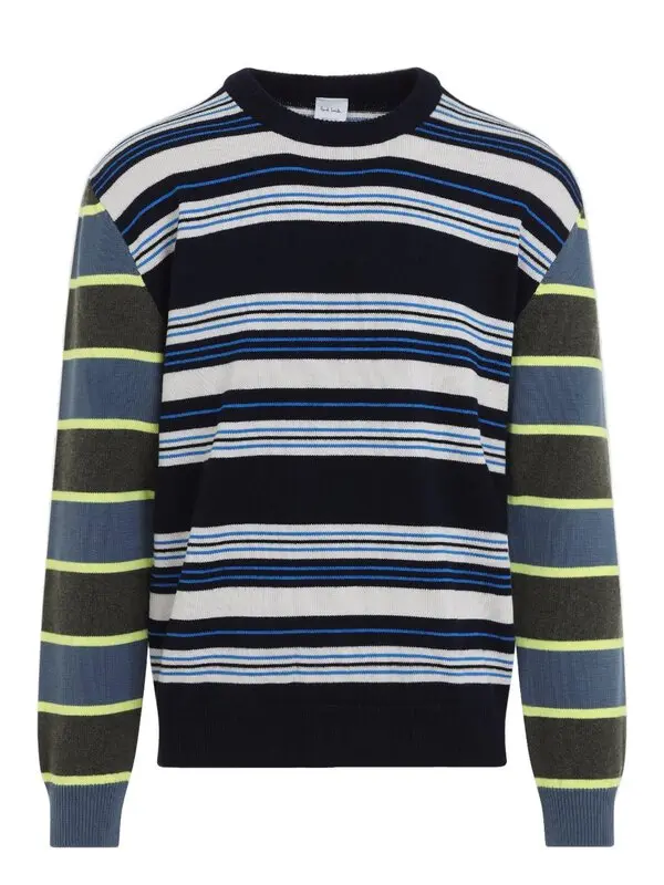 Paul Smith Lambswool & Cotton Round Neck Sweater, Fw26 - Blue