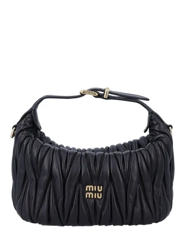 Miu Miu Quilted Lambskin Shoulder Bag - Nero