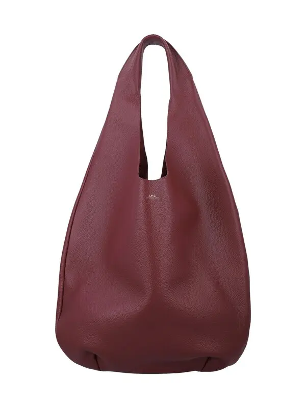 A.p.c. Structured Grained Leather Top Handle Handbag - Wine