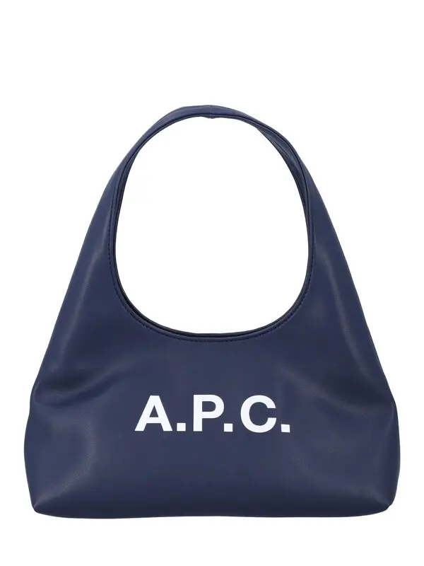 A.p.c. Ninon Tote Bag With Logo Detail - Blu