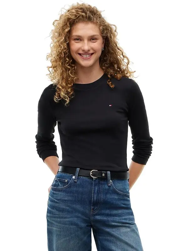 Tommy Hilfiger Long Sleeve Crewneck T-shirt - Black
