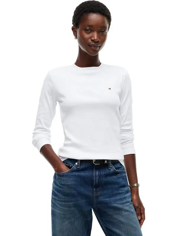 Tommy Hilfiger Long Sleeve Crewneck T-shirt - White