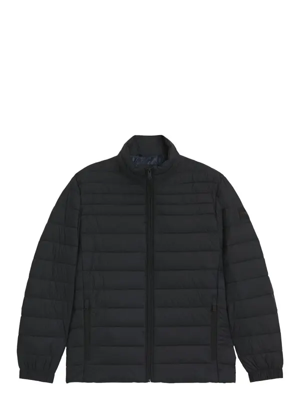 BOSS Packable Water-repellent Padded Jacket With Logo Badge - Black