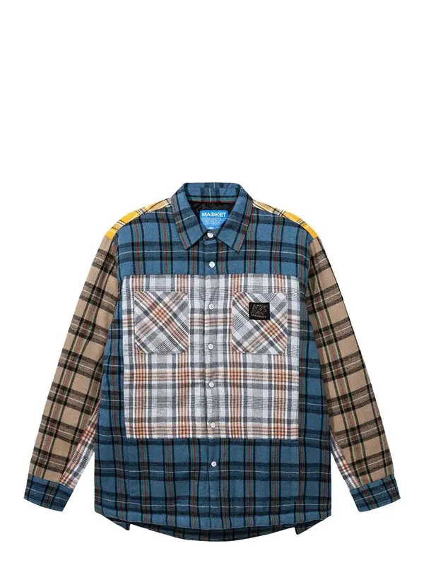 MARKET Patchwork Plaid Long-sleeve Shirt - Multicolor