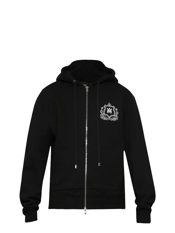 Amiri Ma Crest Zip Hoodie - Black
