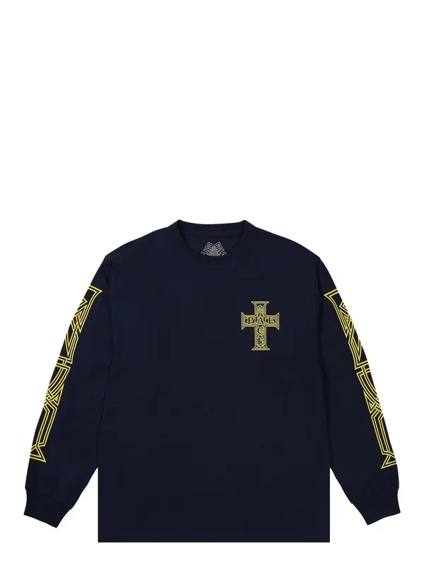 PALACE Y So Cross Long Sleeve Shirt - Blue