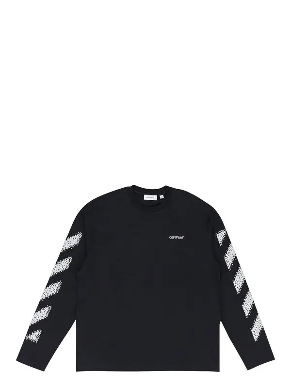 Off-White Long Sleeve Diagonal Print T-shirt - Black