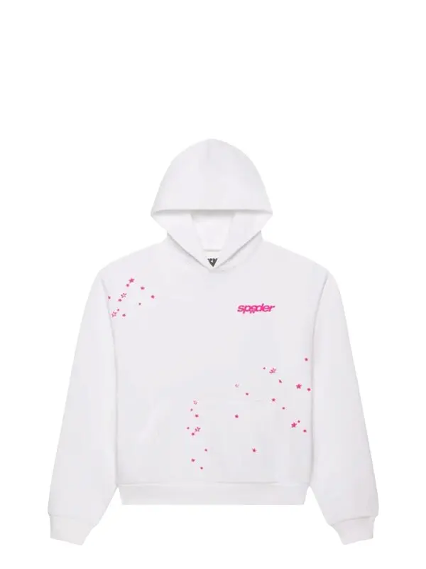 SP5DER Fractured Logo Hoodie - White