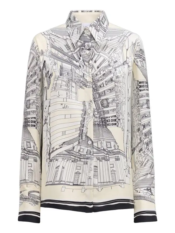 CALLAS MILANO Ps25 Cameron Rome Silk Shirt - White
