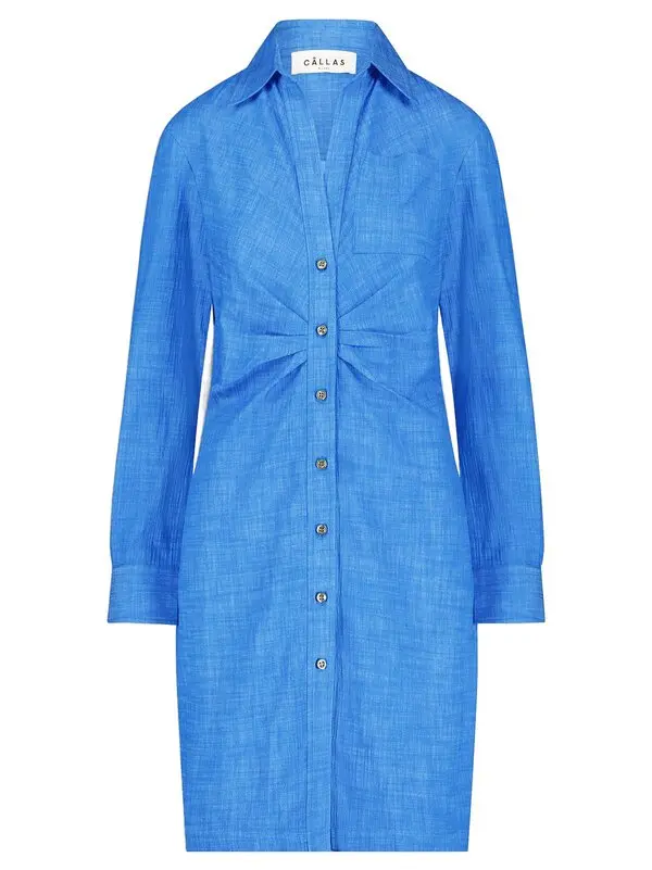 CALLAS MILANO Permanent Collection Odette Stretch Denim Shirtdress - Indigo