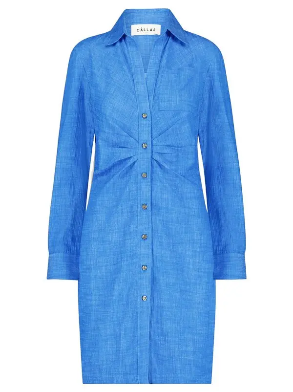 CALLAS MILANO Permanent Collection Odette Stretch Denim Shirtdress - Indigo