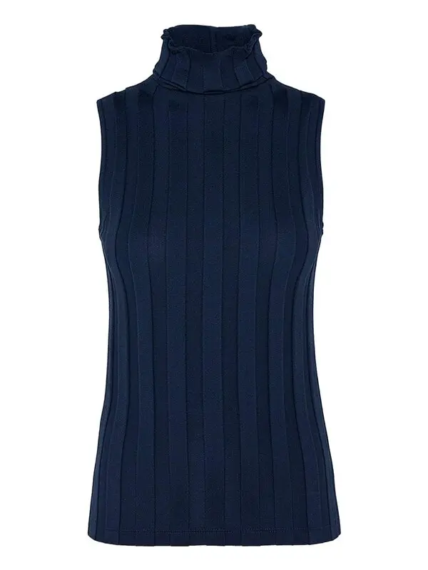 CALLAS MILANO Permanent Collection Sleeveless Turtleneck - Navy