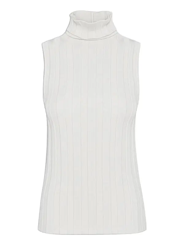 CALLAS MILANO Permanent Collection Romy Sleeveless Turtleneck Knit Top - Ivory