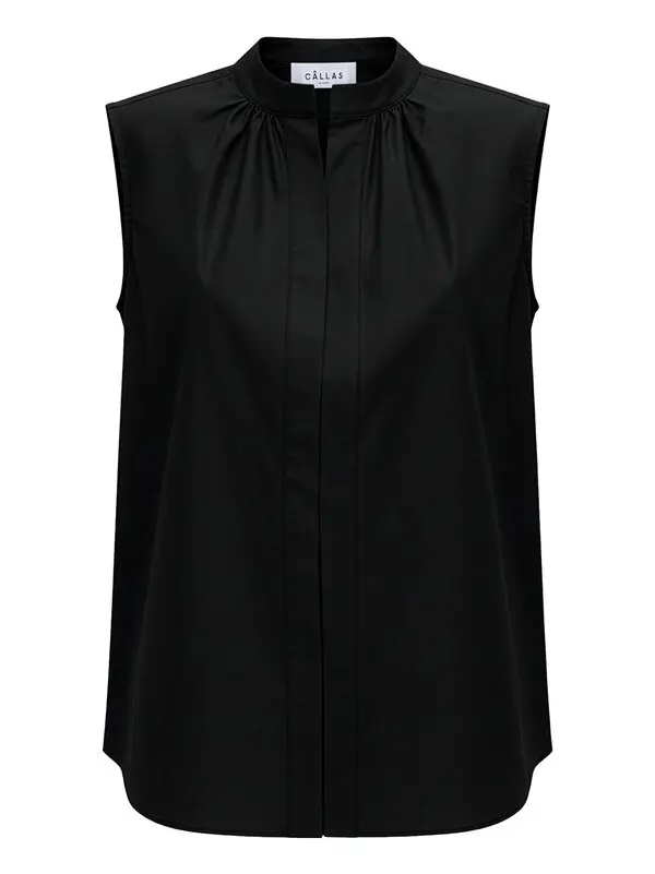CALLAS MILANO Permanent Collection Olympia Sleeveless Shirt - Black