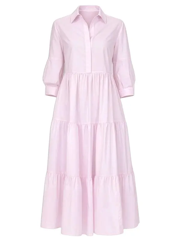 CALLAS MILANO Ps26 Marseille Tiered Shirtdress - Pink