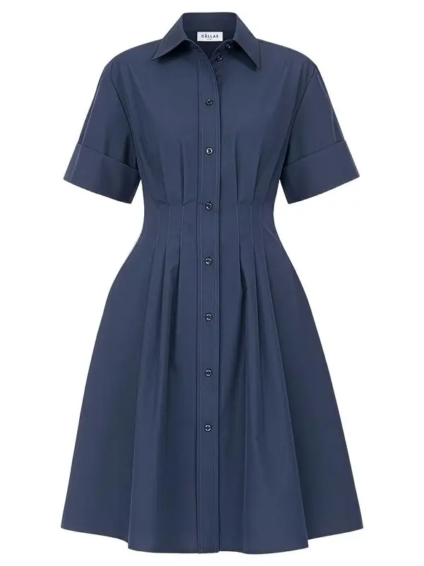 CALLAS MILANO Ps26 Bergamo Fit And Flare Shirtdress - Navy