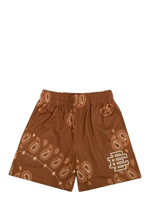 ERIC EMANUEL Paisley Print Mesh Shorts - Brown