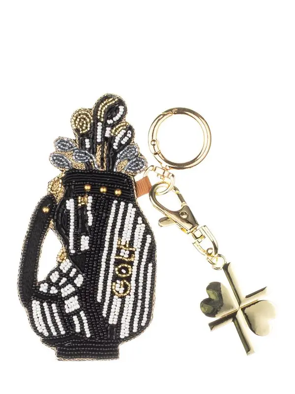 LAINES LONDON Hand-beaded Golf Bag Charm - Black/white