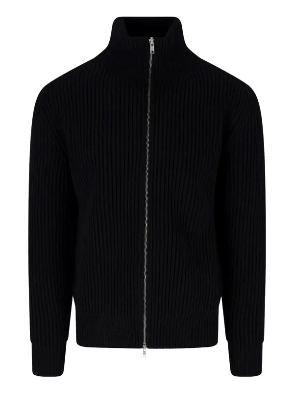 MAISON MARGIELA Ribbed Zip Sweater - Black