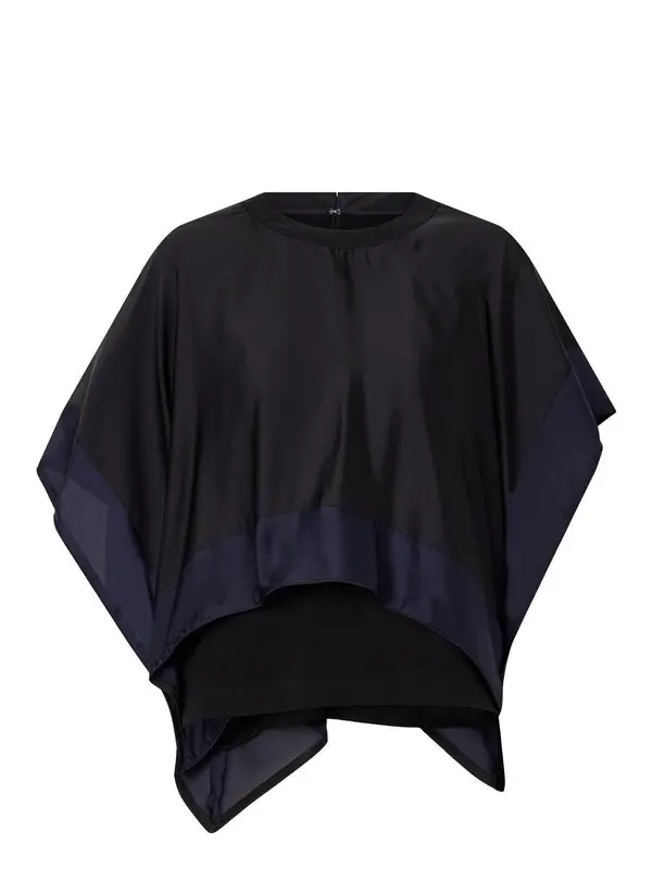 Sacai Layered Satin And Cotton Blouse - Black