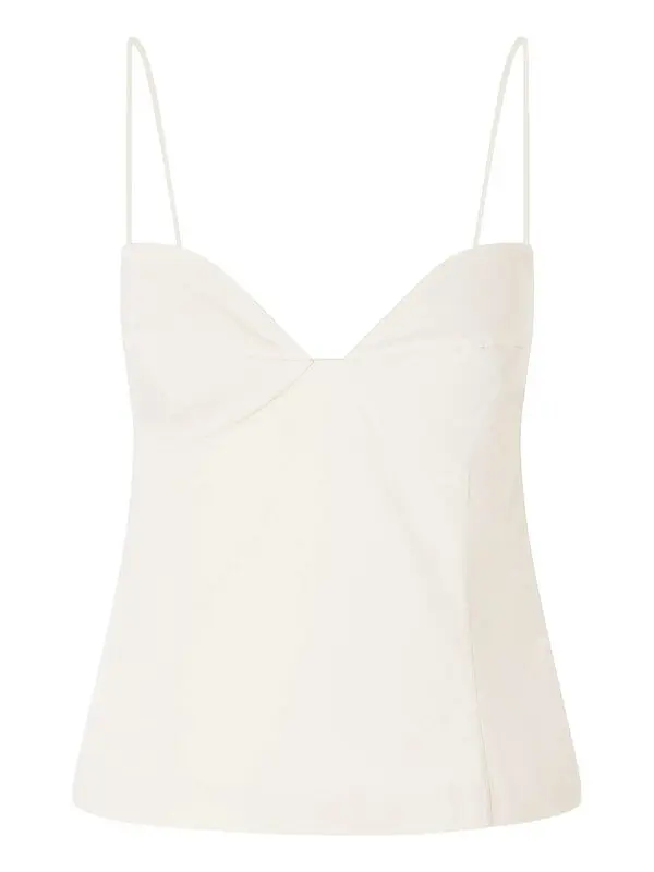 ST. AGNI Studio Stretch Cotton-blend Poplin Camisole - Cream